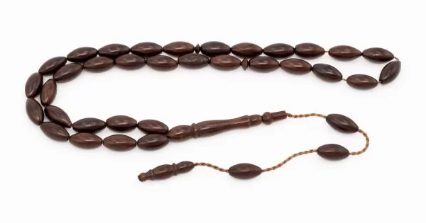 Artolian, Kuka Tree Prayer Beads - Barley Shaped in Brown Wood