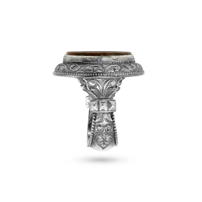 Artolian, Sultan Suleiman Sterling Silver Ring with Tiger Eye Stone